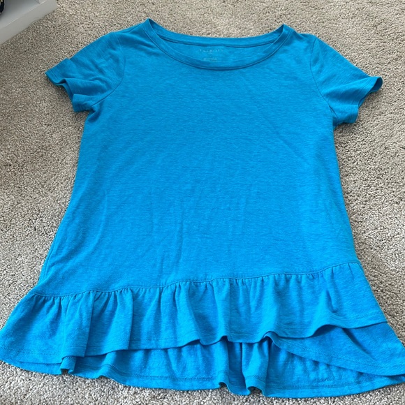 Talbots | Tops | Talbots Linen Ruffle Tee | Poshmark